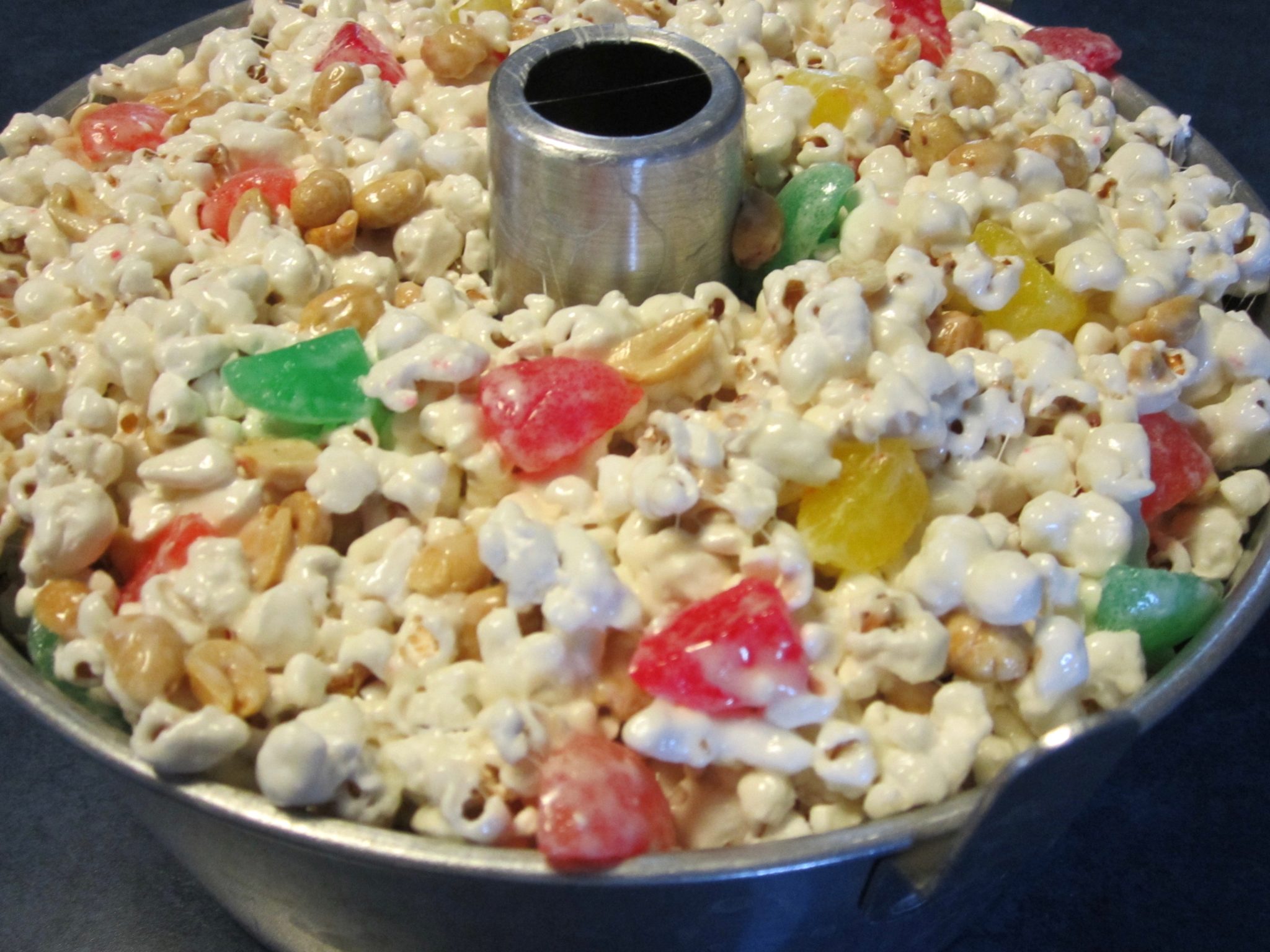Mrs. Roger's Famous Popcorn Cake - A colorful treat.